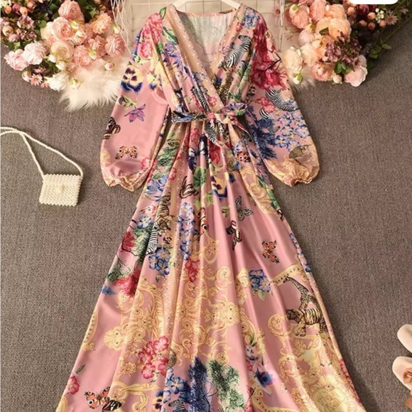 Indie Pink | Dresses | Pink Goddess Ethereal Boho Balloon Sleeve ...